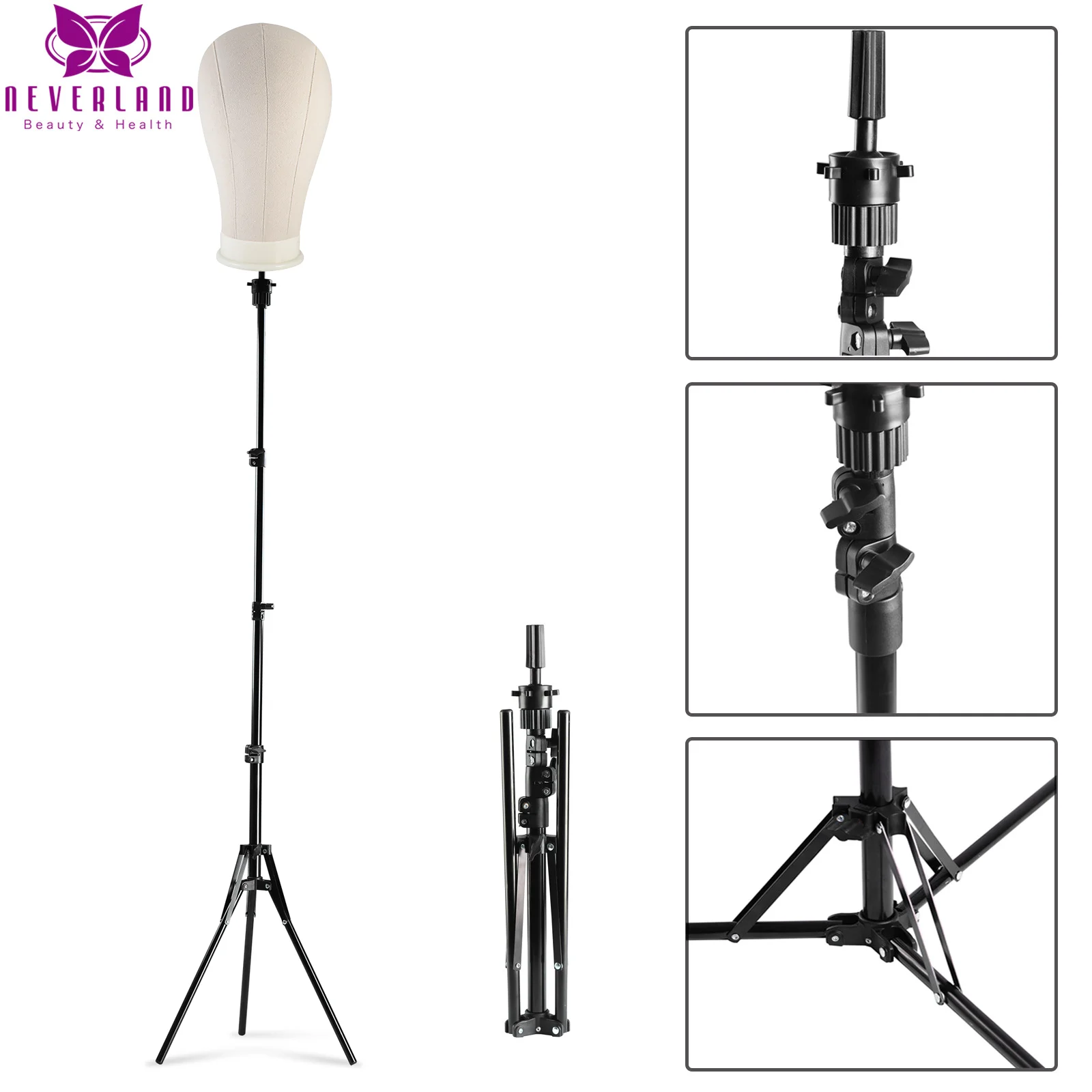 Wig-Stands-Adjustable-Long-Tripod-Stand-Holder-Mannequin-Head-Tripod ...