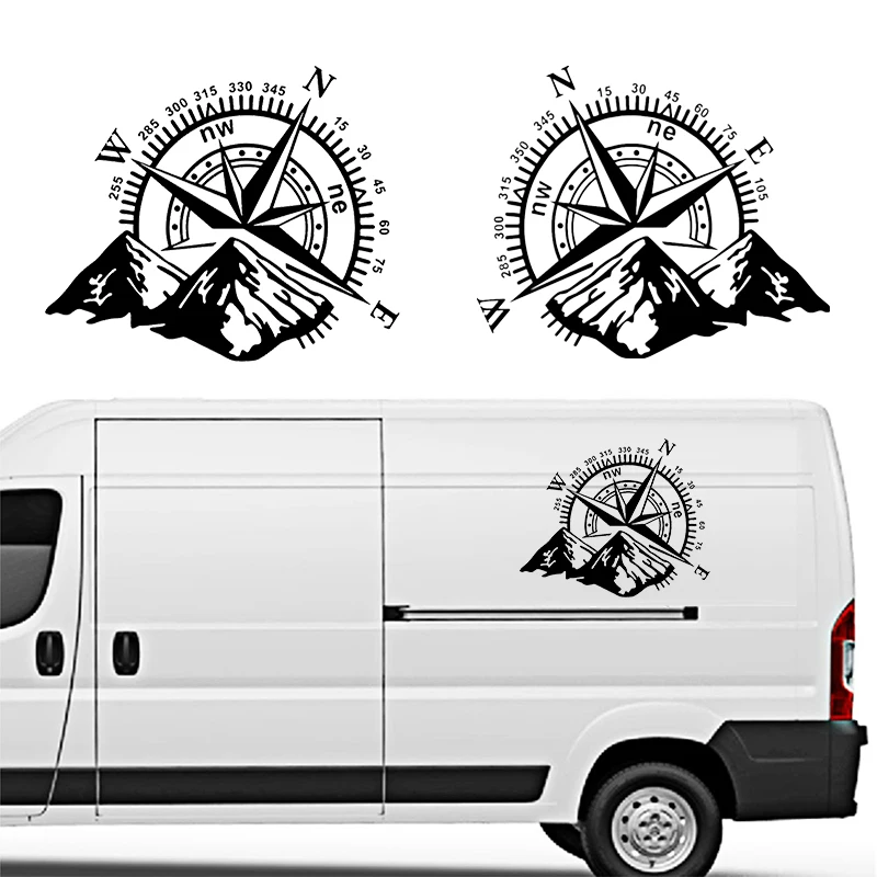 M1021-Vinyl-Decal-Mountain-Compass-Car-Stickers-Waterproof-Auto-Decor ...