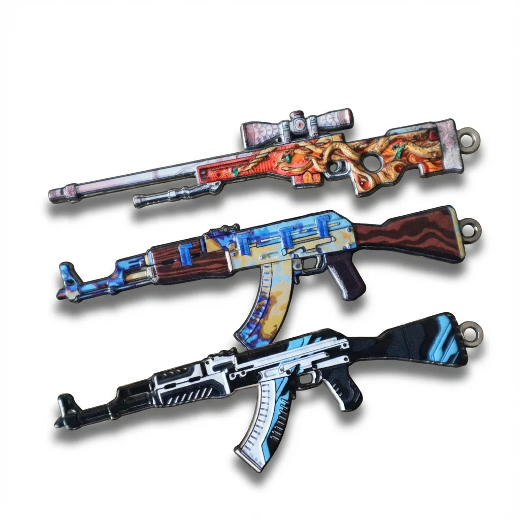 CSGO CS2 8cm AWP Desert Hydra AK-47 Vulcan Case Hardened Metal Double ...