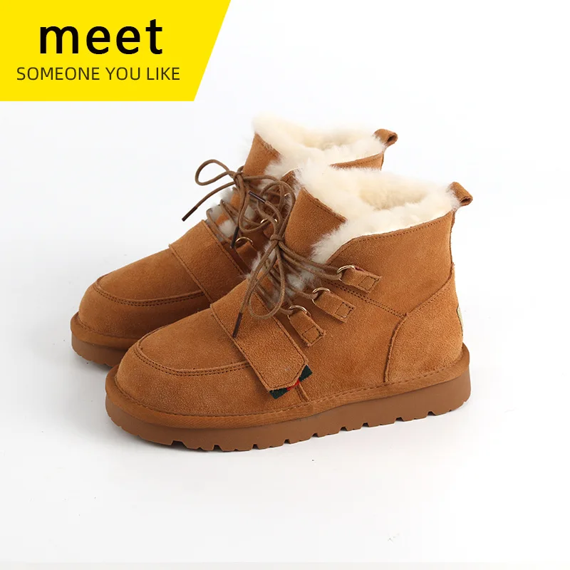 Short-Winter-Leather-Boots-For-Women-New-Winter-Snow-Boots-Shoes ...