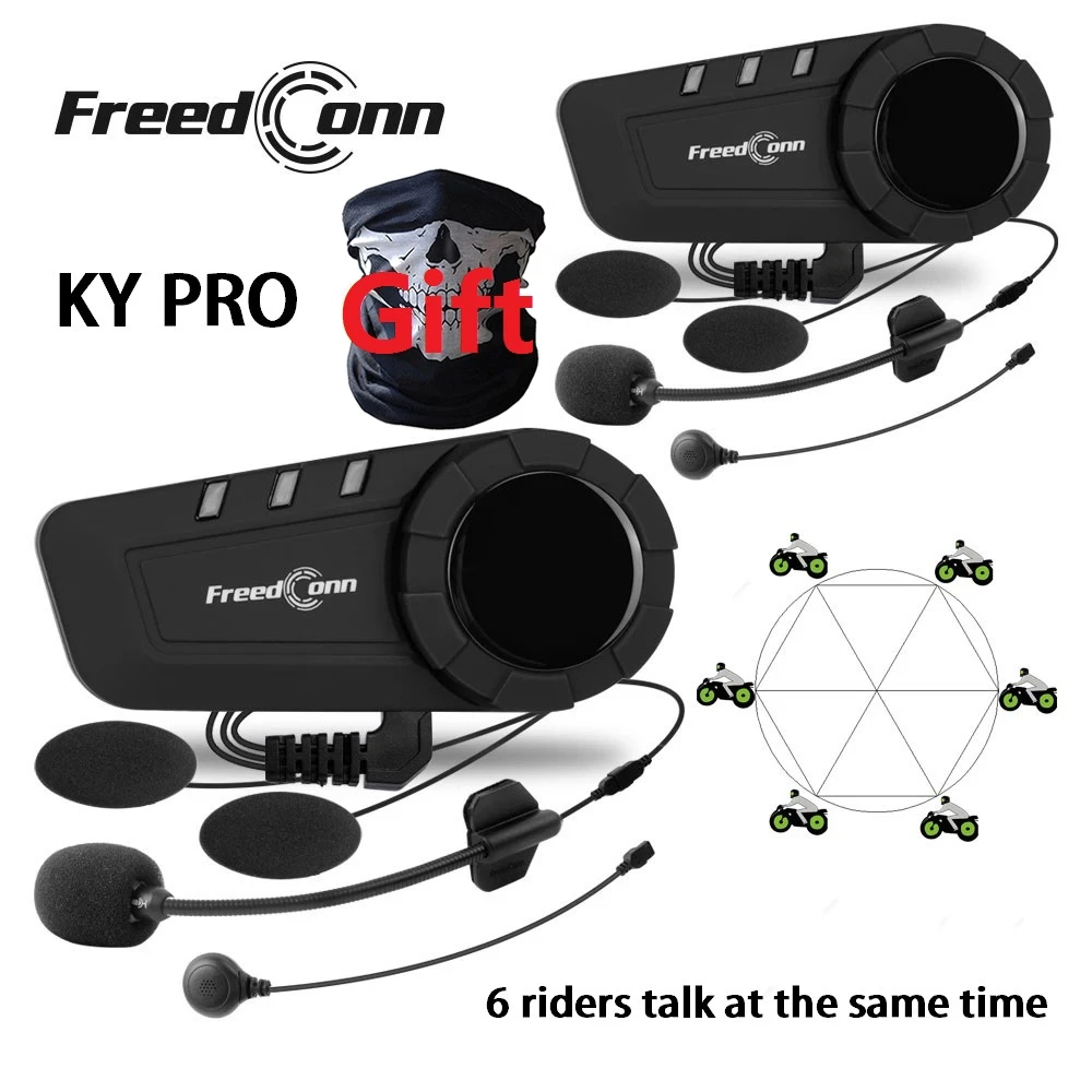 Freedconn Ky Pro Motorcycle Intercom Bluetooth Helmet Headset Motorbike ...