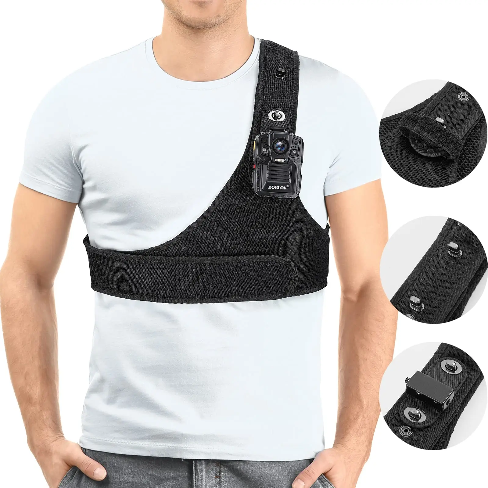 BOBLOV-Body-Camera-Chest-Vest-Durable-Shoulder-Single-Vest-for-All-Body-Camcorder-Velcro-Wearing ...