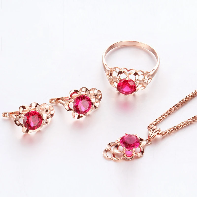 585-purple-gold-inlaid-delicate-vintage-grape-shaped-ruby-jewelry-sets ...
