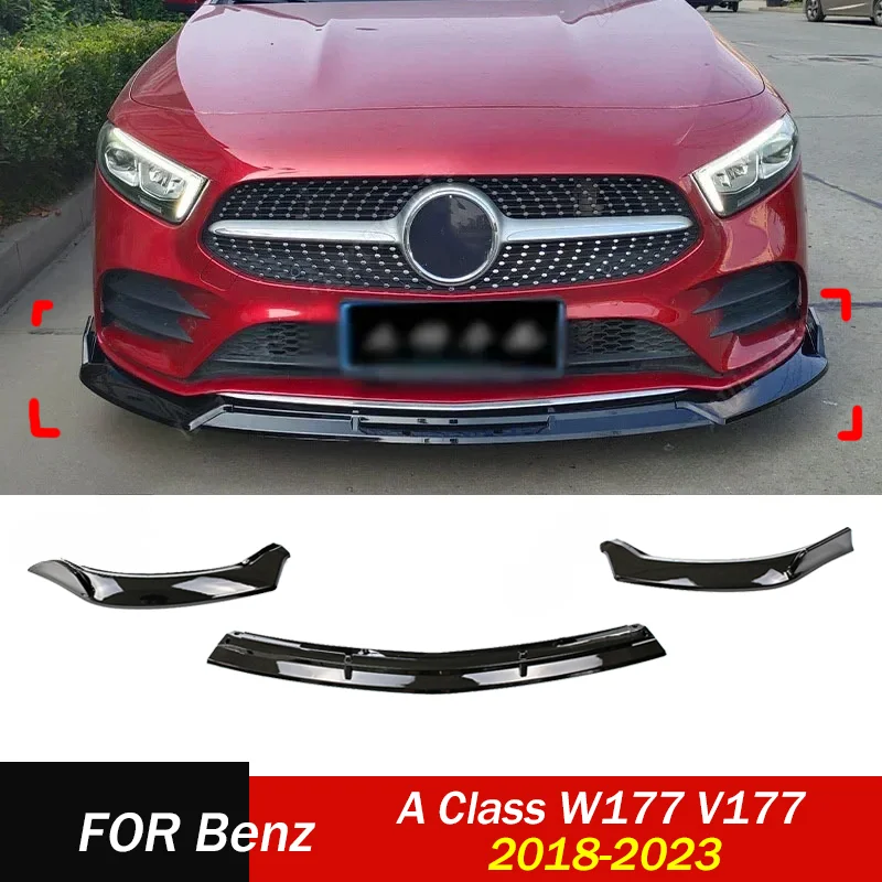 Front-Lip-Bumper-Blade-Guard-Protector-Cover-for-Mercedes-Benz-A-Class ...