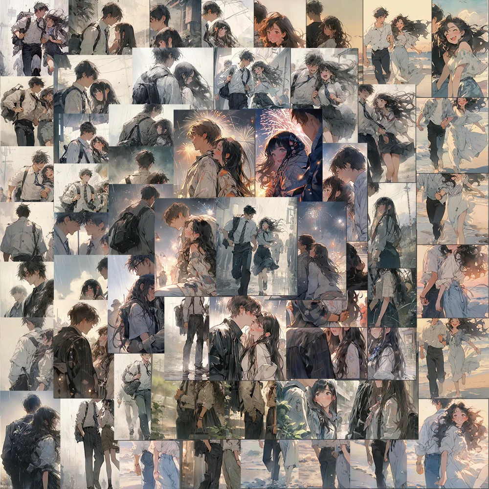 10/30/58PCS Campus Romantic Love Avatar Cartoon Sticker DIY Phone ...