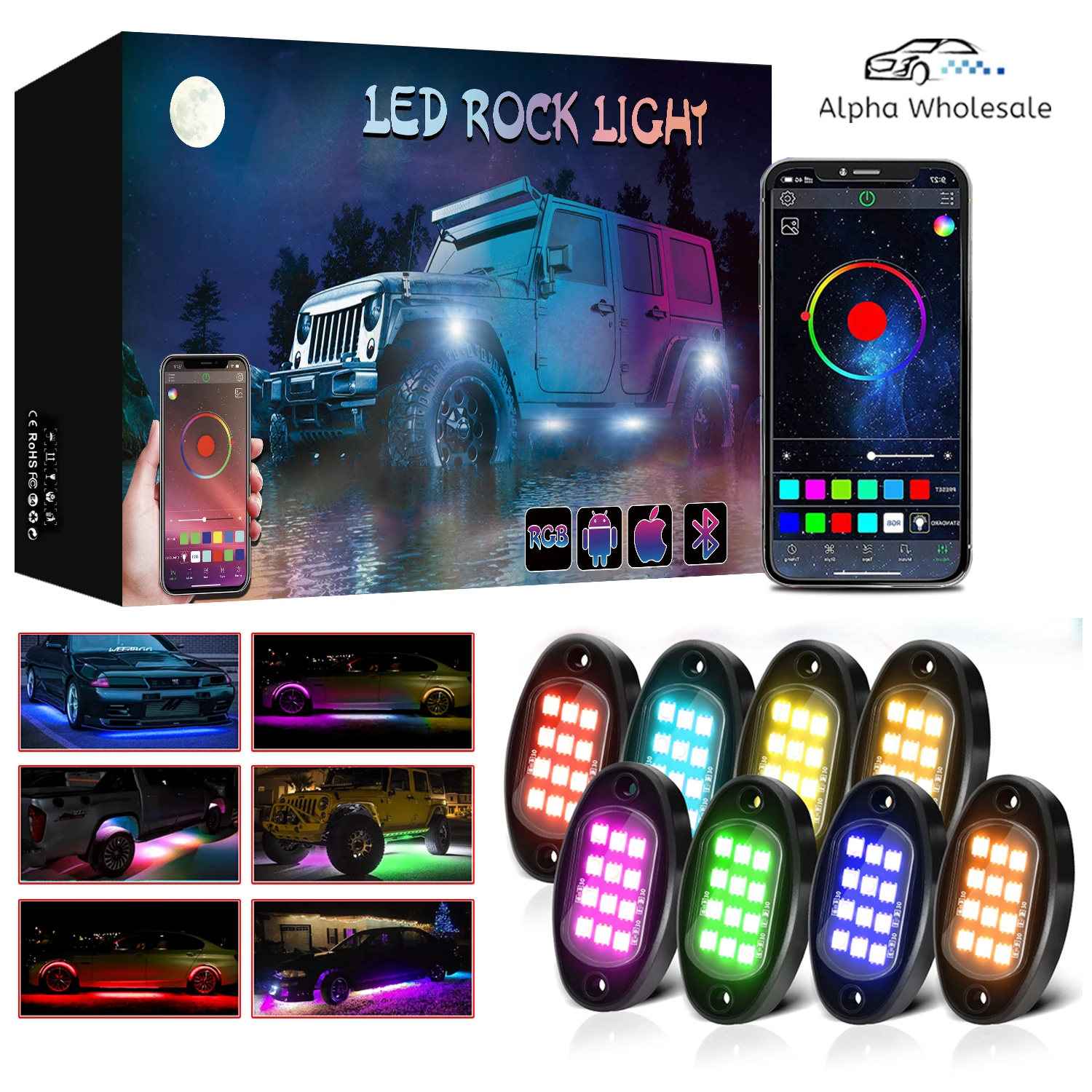 4-6-8-In-1-Bluetooth-APP-Control-Car-Chassis-Light-RGB-Car-Atmosphere ...