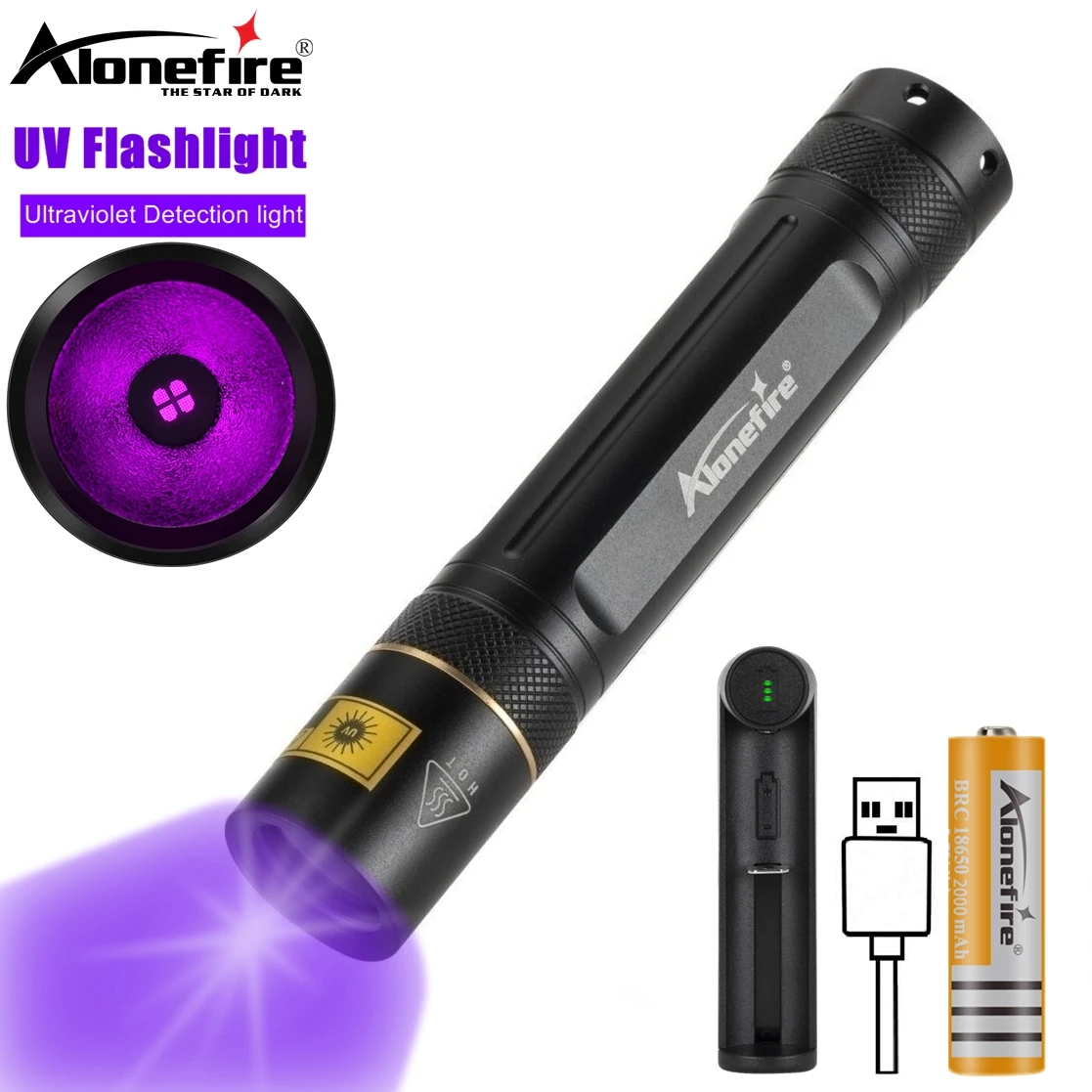365nm-High-Power-Blacklight-LED-Flashlight-Invisible-Ink-Marker-Cat-Dog ...