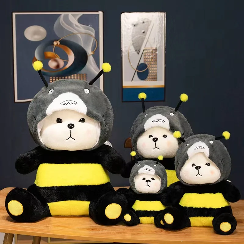 28cm-40cm-Cute-Bear-Turn-Into-Shark-Bee-Plush-Toys-Lovely-Soft-Stuffed ...
