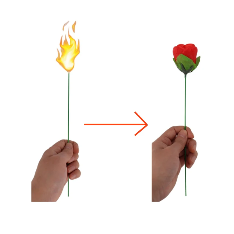 Torch-to-Flower-Rose-Magic-Trick-Appearing-Flower-Magic-Props-Easy-to ...