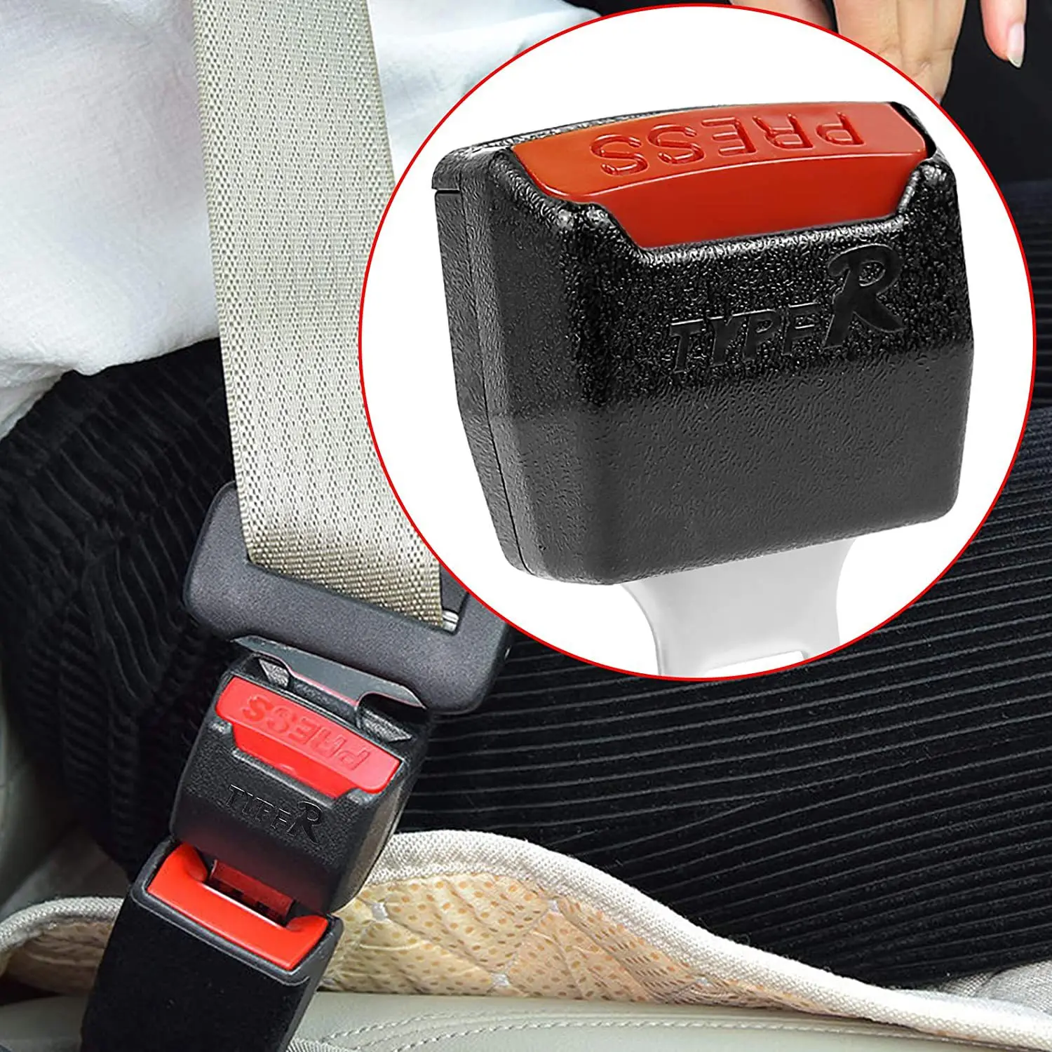 2pc Car Seat Belt Cover Extension Plug Safety Seat Lock Buckle Seatbelt ...