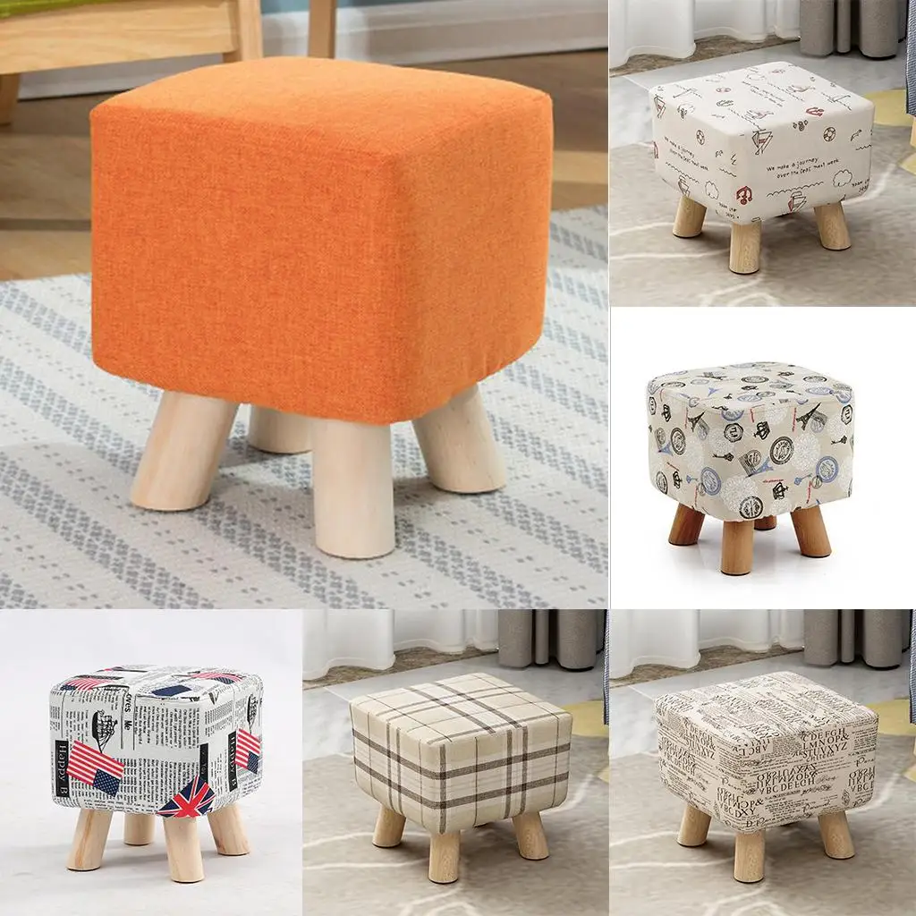 Wooden-Square-Stool-Cushion-Cover-Stool-Replacement-Cover-Slipcover ...