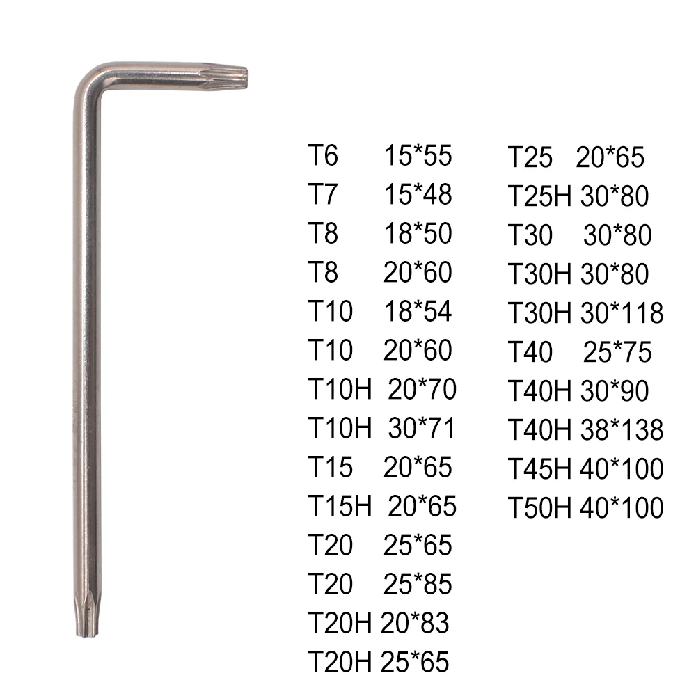 T6 T7 T8 T10 T15 T20 T25 Allen Spanner Wrench Metric Wrench Inch Wrench