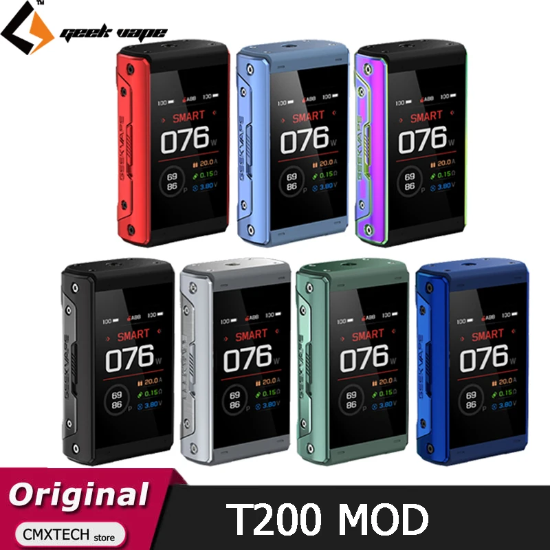 Original Geekvape T200 Mod Aegis Touch Box Mod 200w Tft Touch Screen ...