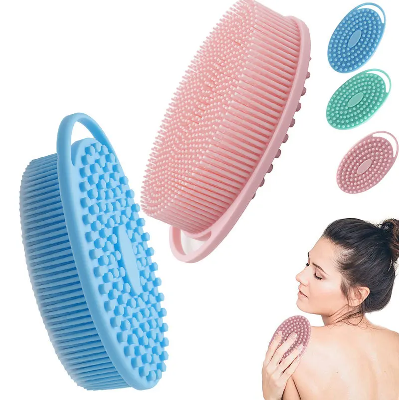 Silicone-Bubble-Bath-Brush-Double-Sided-Baby-Body-Brush-Massage-Scalp-Backrubbing-Bath-Massage ...