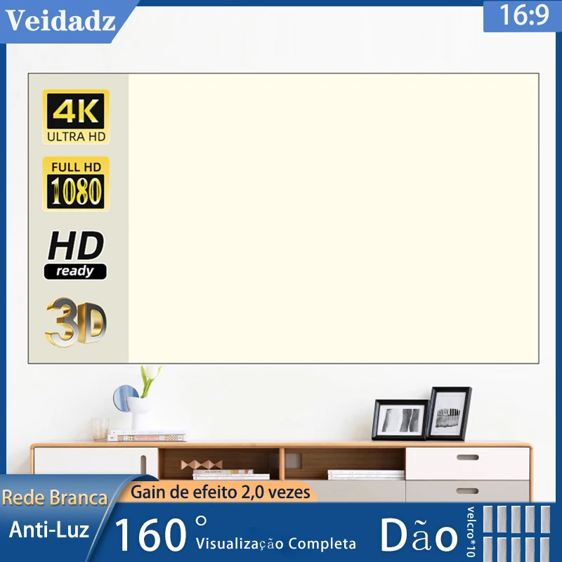 Veidadz-Tela-de-proje-o-de-100-polegadas-tela-de-projetor-16-9-branca ...