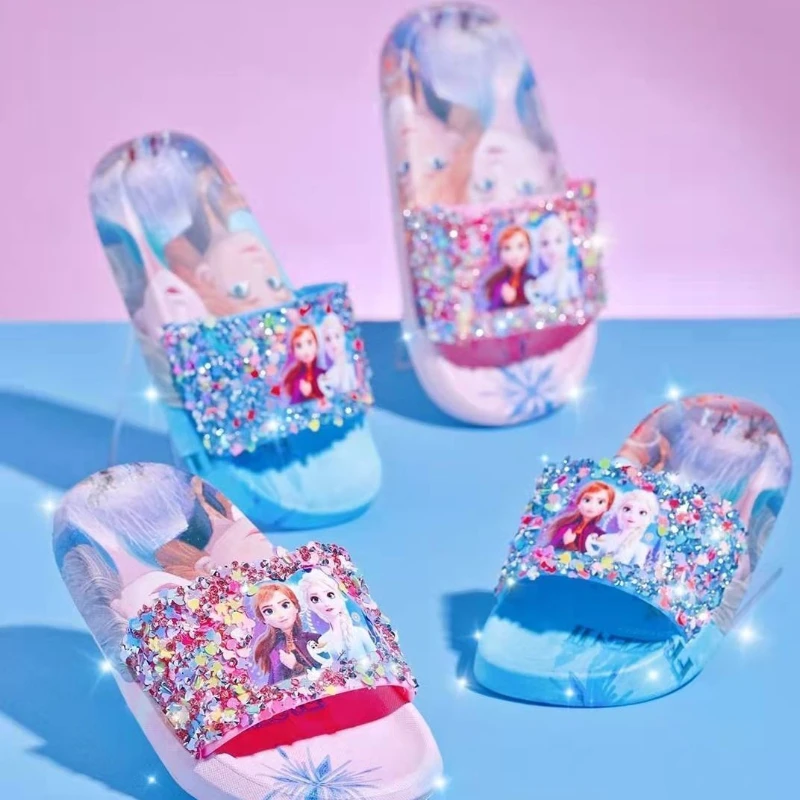 Disney-Bling-Slippers-Girls-Bathrooms-Cartoon-Frozen-Princess-Elsa ...