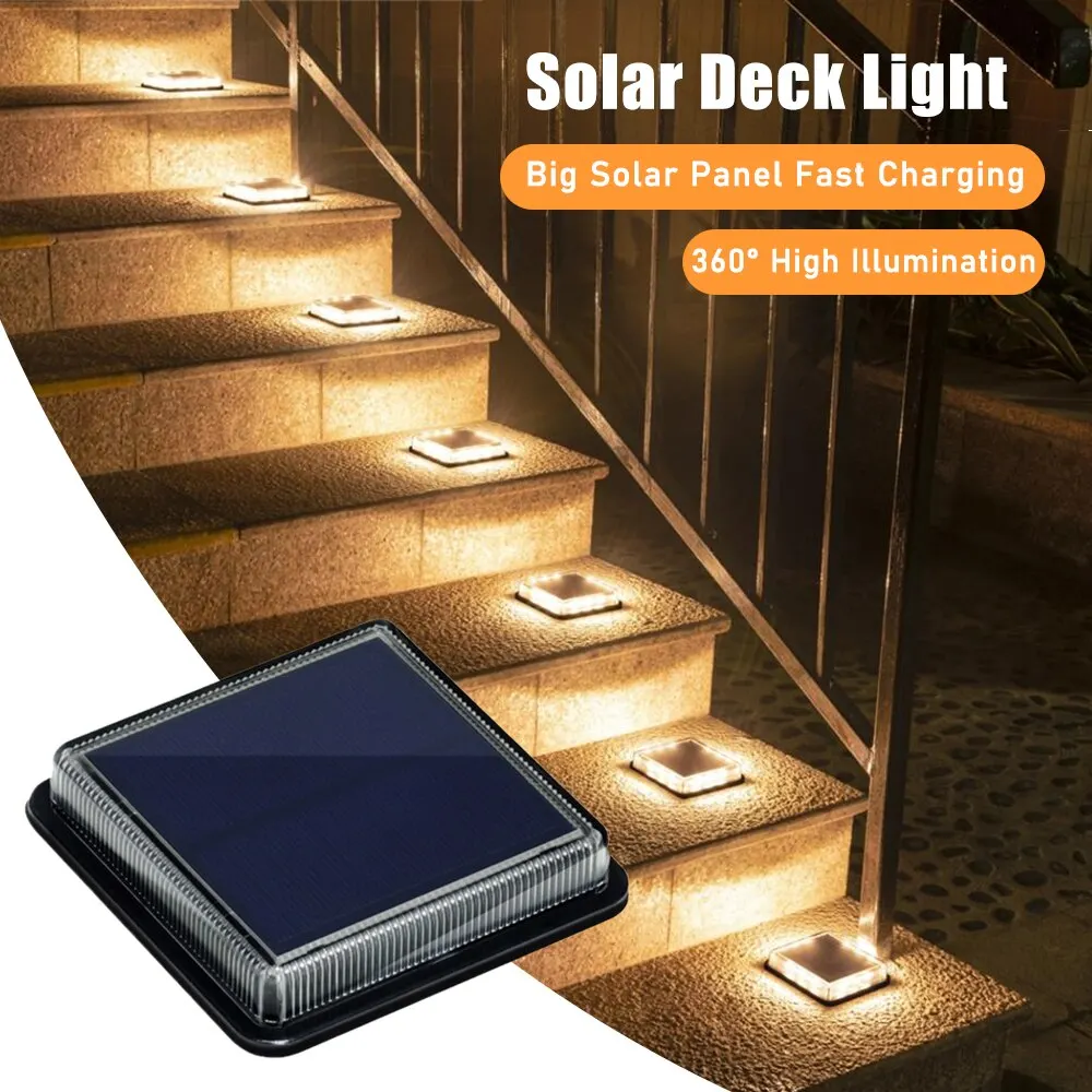 12-LEDs-Solar-Deck-Light-Largest-Solar-Panel-Outdoor-Solor-Power-Step ...
