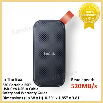 SanDisk Portable SSD E30 E61 E81 Hard Drive Type-C USB3.2 Gen 2 Original External Solid State ...