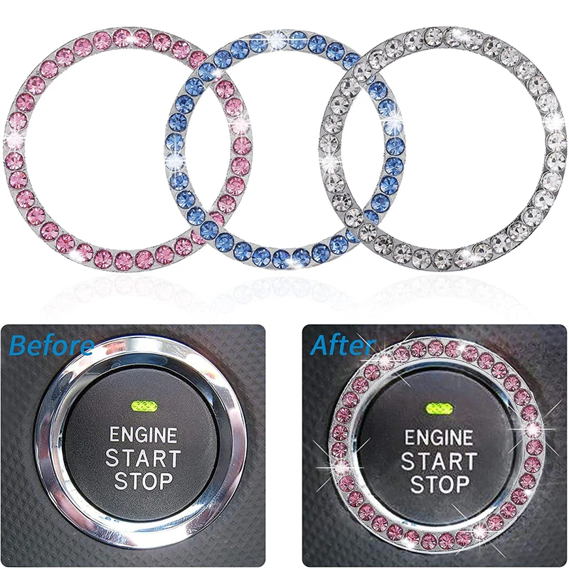 Car-Ignition-Key-Ring-Diamond-Rhinestone-Stickers-for-Auto-Motorcycle ...