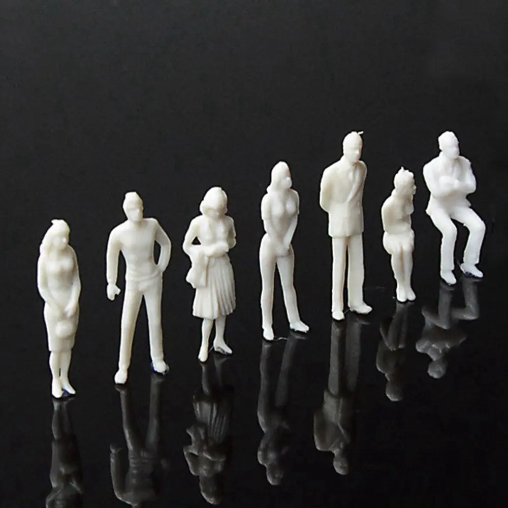 10-50Pcs-Miniature-White-Figures-Architectural-Model-Human-Scale-Model ...
