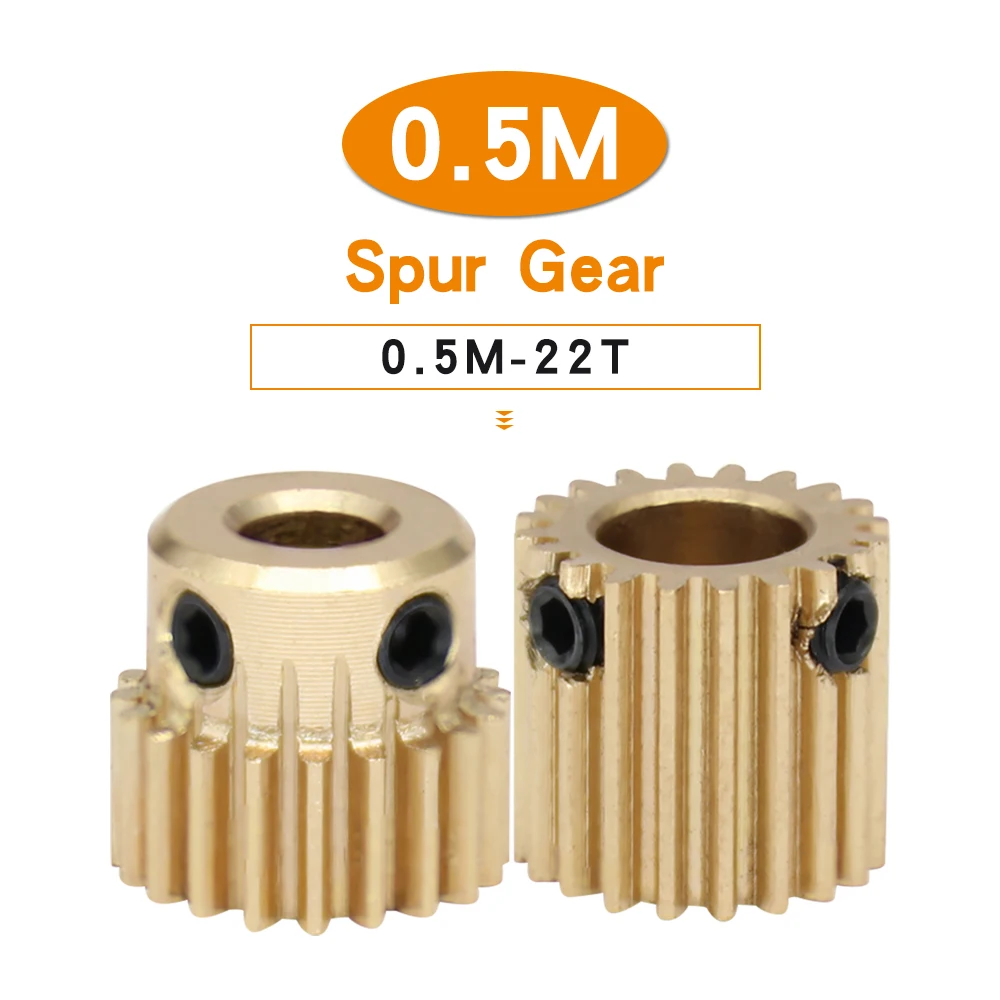 Spur Gear 0.5M-22T Bore Size 4/5/6/6.35mm Brass Mini Worm Gear Teeth ...