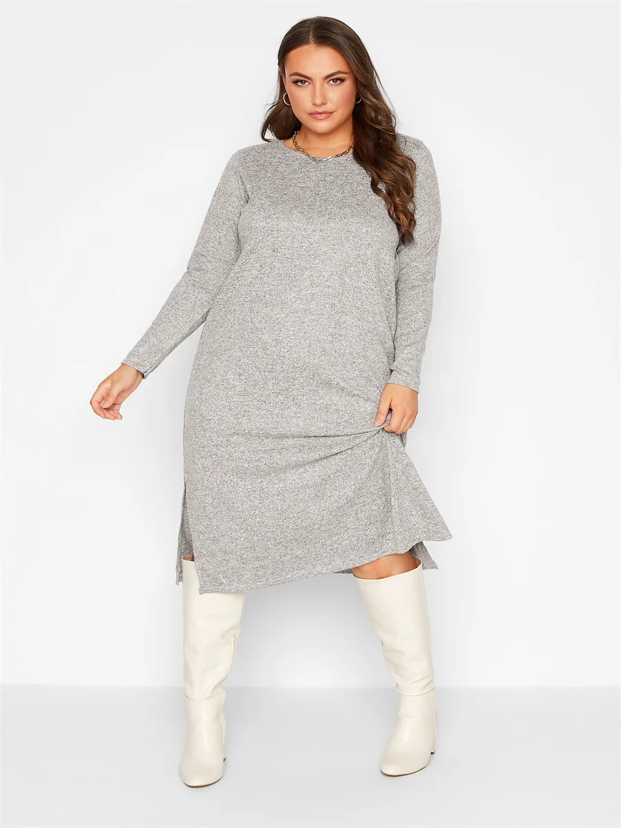 Plus Size Long Sleeve Midi Dresses | Dresses Size Women 7xl 8xl - Plus ...