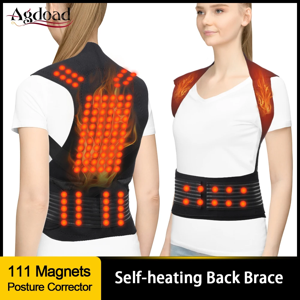New 111pcs Magnets Heated Vest Posture Corrector Waist Brace Self ...