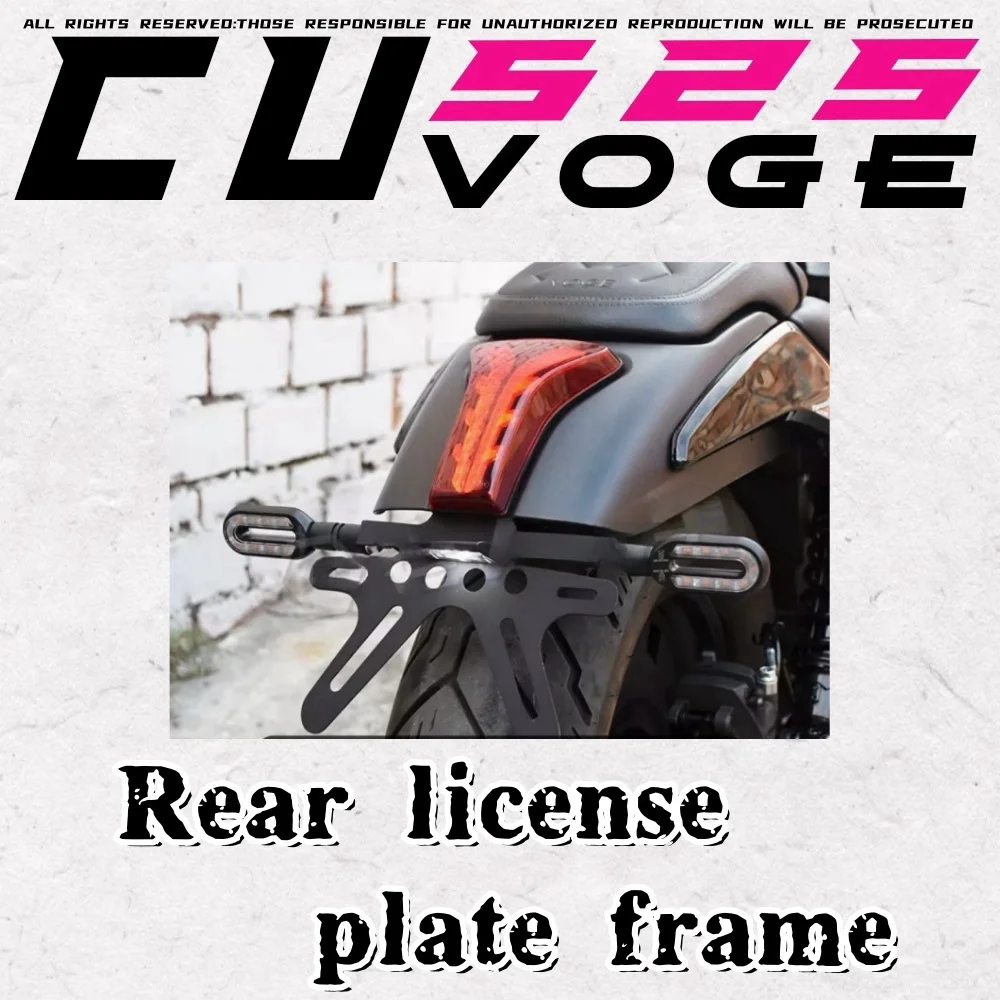 FOR VOGE CU525 CU-525 525CU retro stainless steel rear license plate ...
