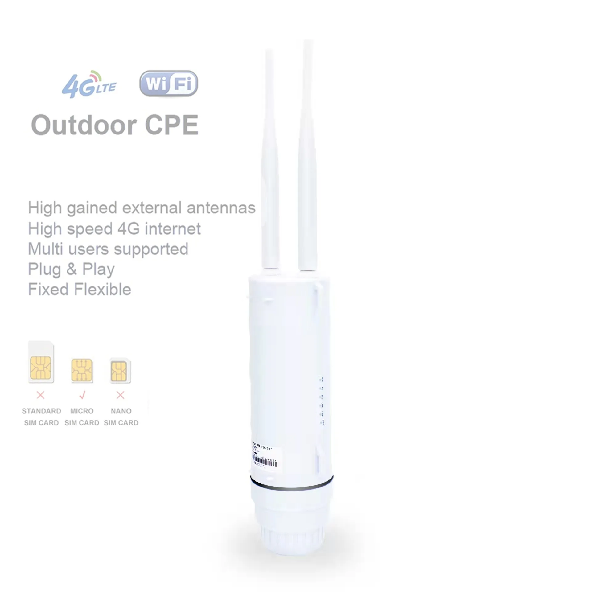 Outerdoor Waterproof 300Mbps Smart 4G Router Home Hotspot RJ45 WAN LAN ...