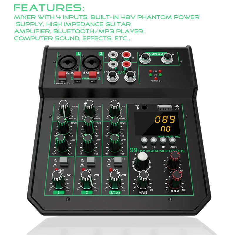 4-Channel-Professional-Mixing-Console-with-Bluetooth-Mixer-USB ...