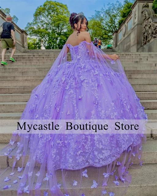 Robes De Quinceanera Violet Clair Queue Sansmanches Robe De Bal Haute