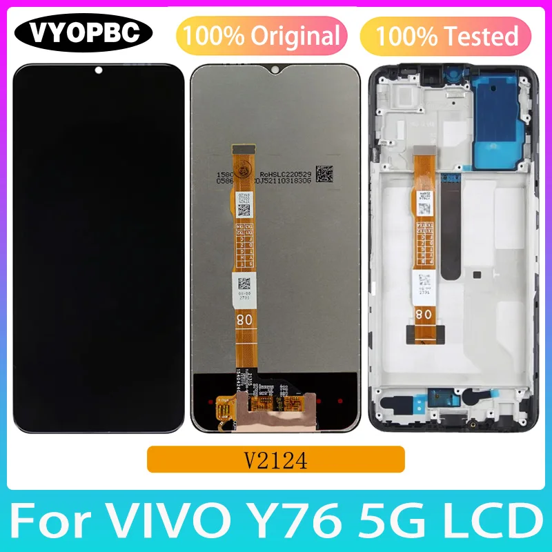 LCD-Display-For-VIVO-Y76-5G-6-58-Original-Touch-Screen-With-Frame-Panel ...