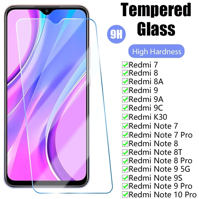 Protective Glass For Xiaomi Redmi 7 8 8A 9 9A 9C Full Tempered Screen ...