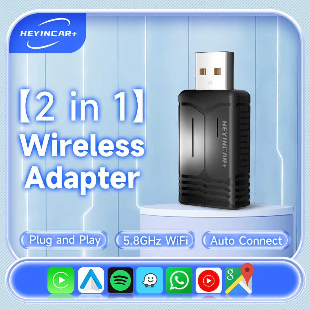 2024-NEW-HEYINCAR-Mini-Wireless-Android-Auto-Wired-To-Wireless-CarPlay ...