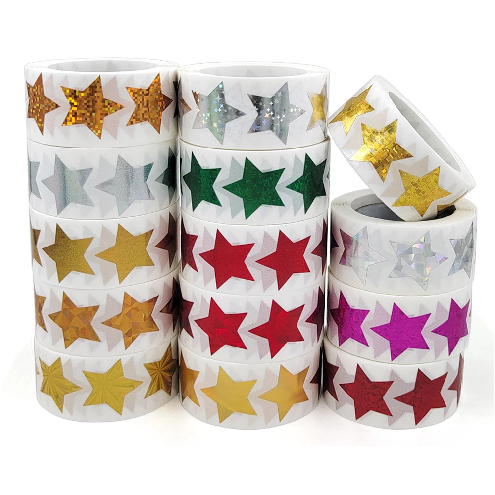 500pcs-Glitter-Star-Stickers-for-Kids-Reward-Foil-Star-Adhesives-Labels ...