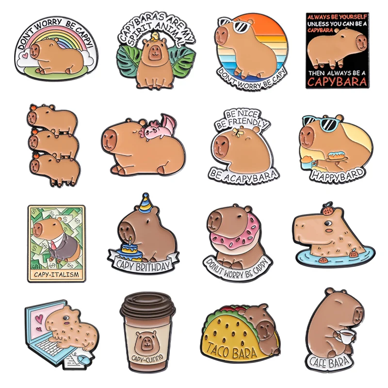 Cartoon-Capybaras-Enamel-Pin-Capybaras-Are-My-Spirit-Animal-Don-t-Worry ...