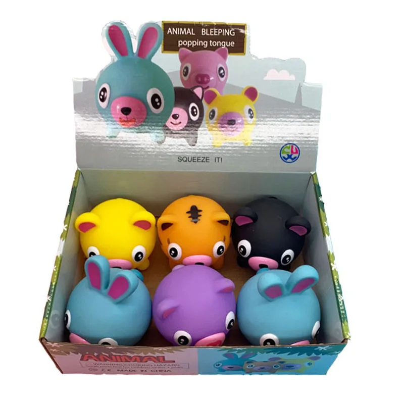 Funny Talking Animal Pinch Press Ball Tongue Out Stress Reliever Toys ...