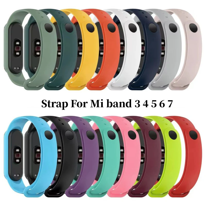 Strap For Xiaomi Mi Band 5 4 3 6 7 Silicone Wristband Sport Replacement ...