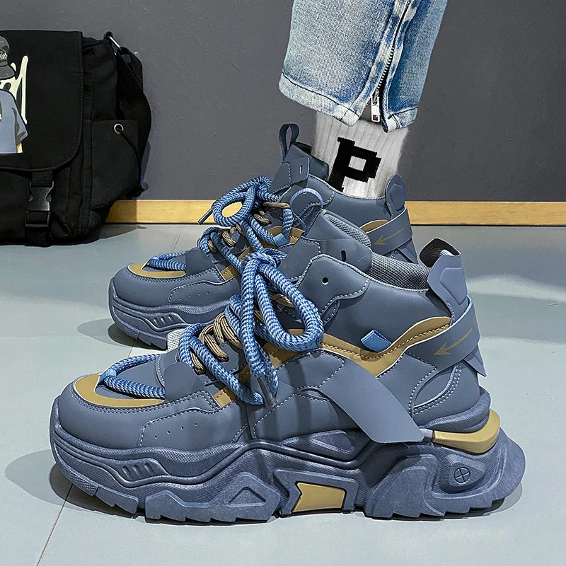 Chunky-Dad-Shoes-for-Men-Sneakers-2024-Spring-Breathable-Lace-up-High ...