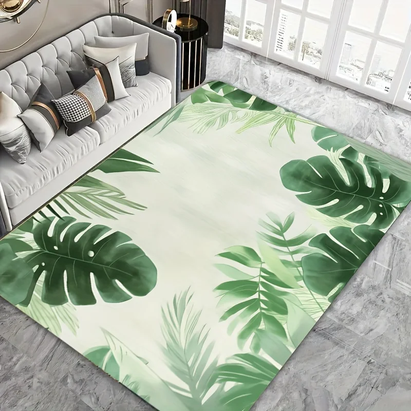 Tropical-Breeze-Palm-Leaf-Pattern-Floor-Mat-Rugs-Living-Room-Sofa-Table ...