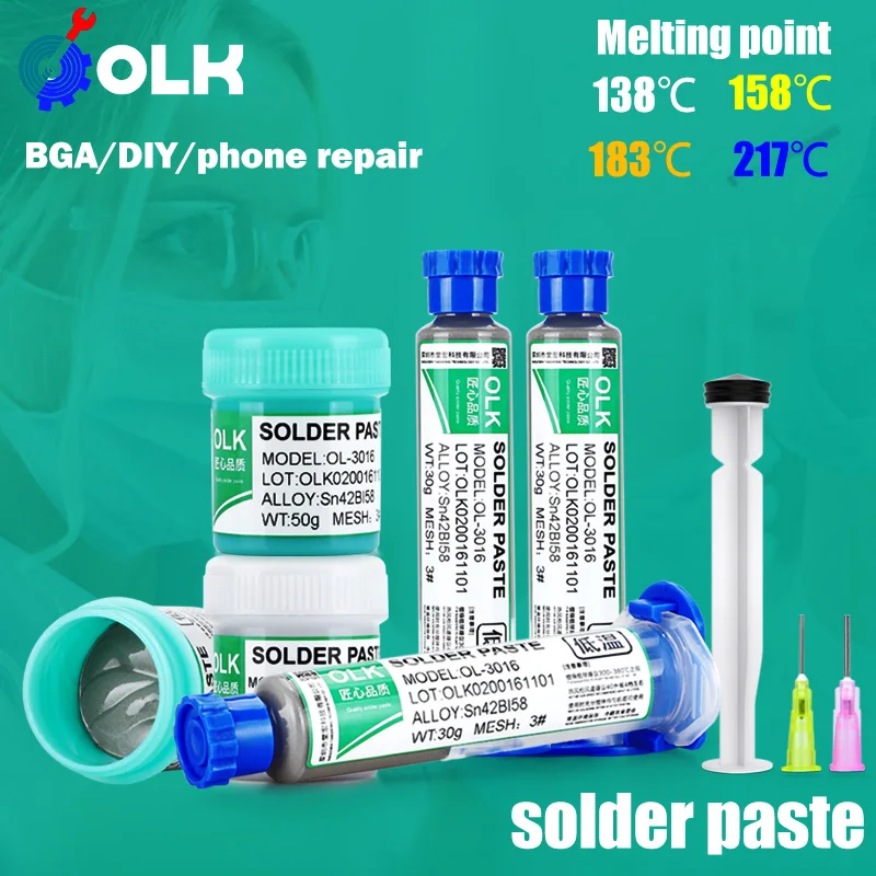 30/50g 납땜용 신형 주석 솔더 페이스트 플럭스, IC PCB Sn42Bi58 183 ℃ SMD 수리 수동 수리 패치 DIY ...