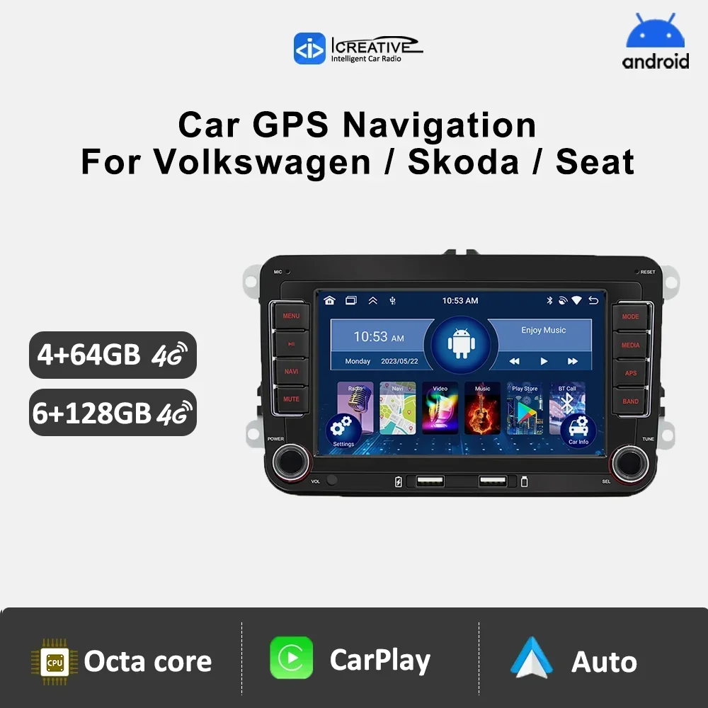 Radio-con-GPS-para-coche-reproductor-Multimedia-con-Android-4G-Apple-Carplay-est-reo-para ...