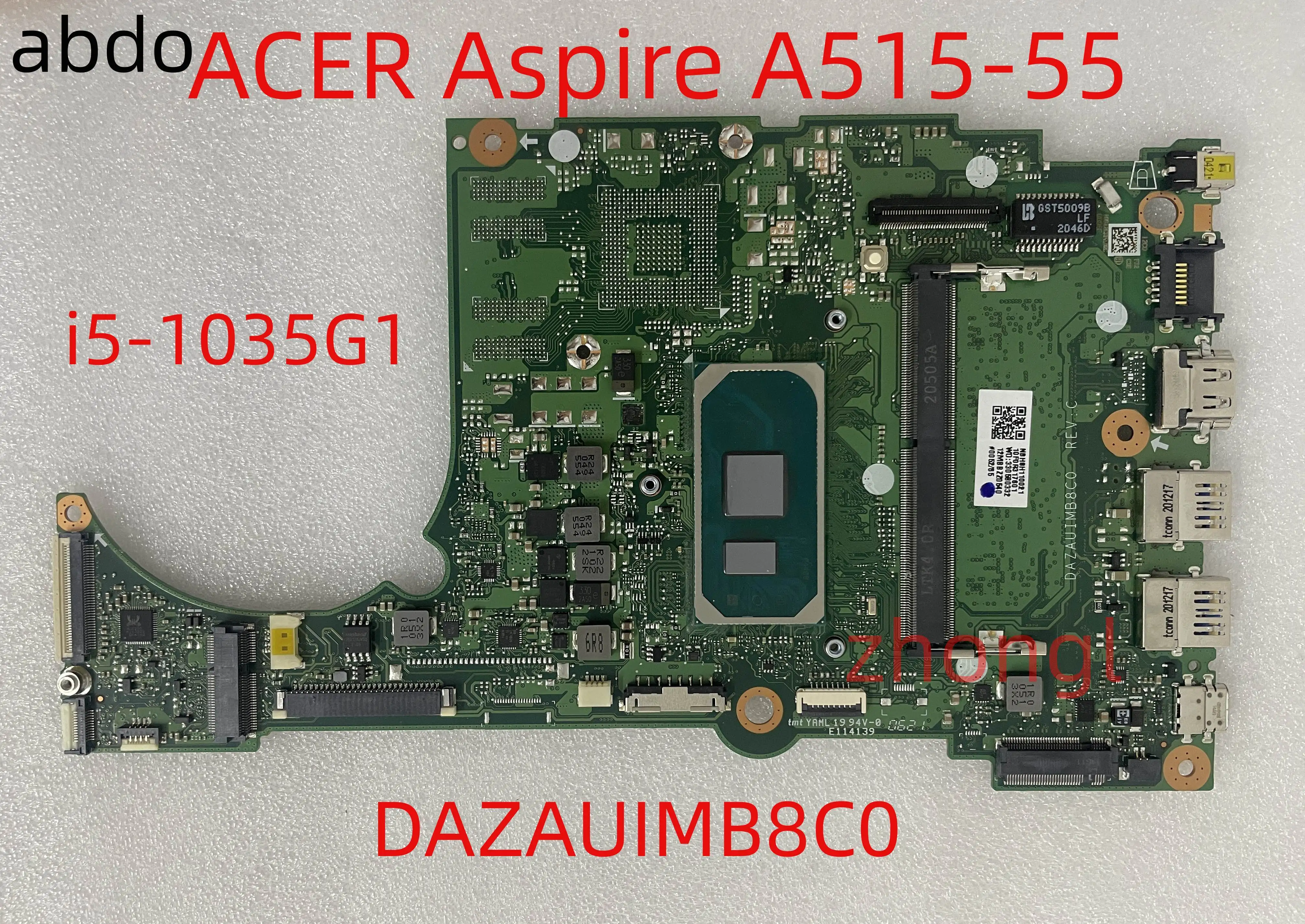 DAZAUIMB8C0-Mainboard-For-Acer-Aspire-A515-55-A315-57G-Laptop-Motherboard-SRGKG-I5-1035G1 ...