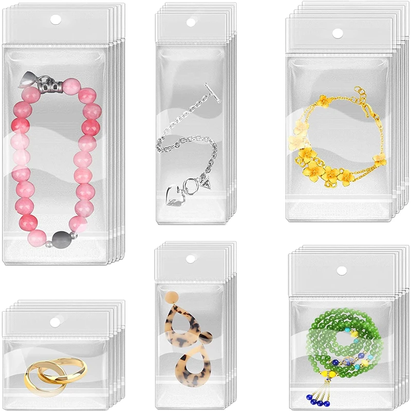 100pcs-Clear-Self-Seal-Plastic-Bag-Pouch-Sachet-For-Necklace-Jewelry ...