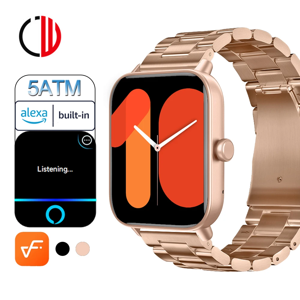 ZZYSMART-Smart-Watch-For-Men-Women-Alexa-Build-in-Bluetooth-Call-5ATM ...