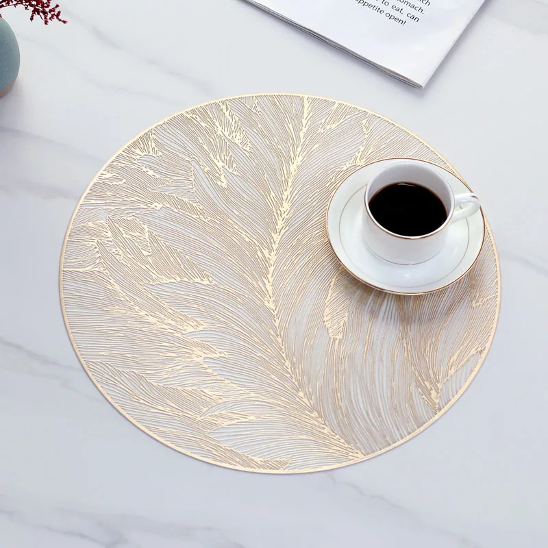 Light-Luxury-Placemat-Table-Mat-Wide-Application-PVC-Table-Decor-Round ...