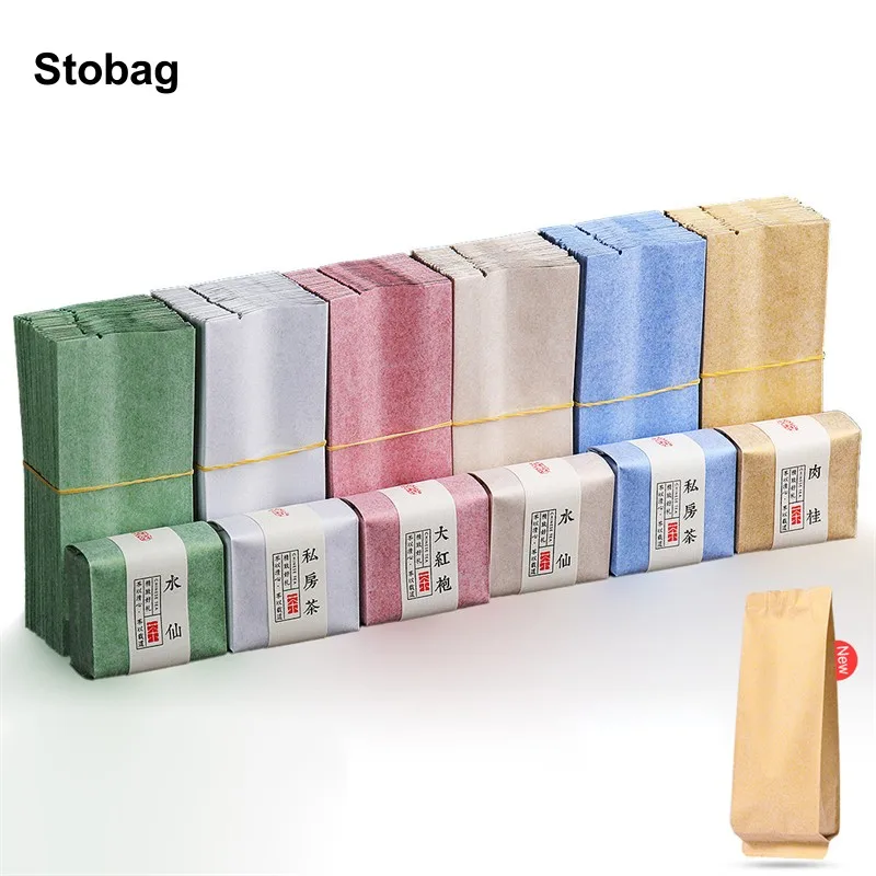 StoBag-50pcs-Colorful-Long-Cotton-Paper-Packaging-Bag-Kraft-Sealing-for ...