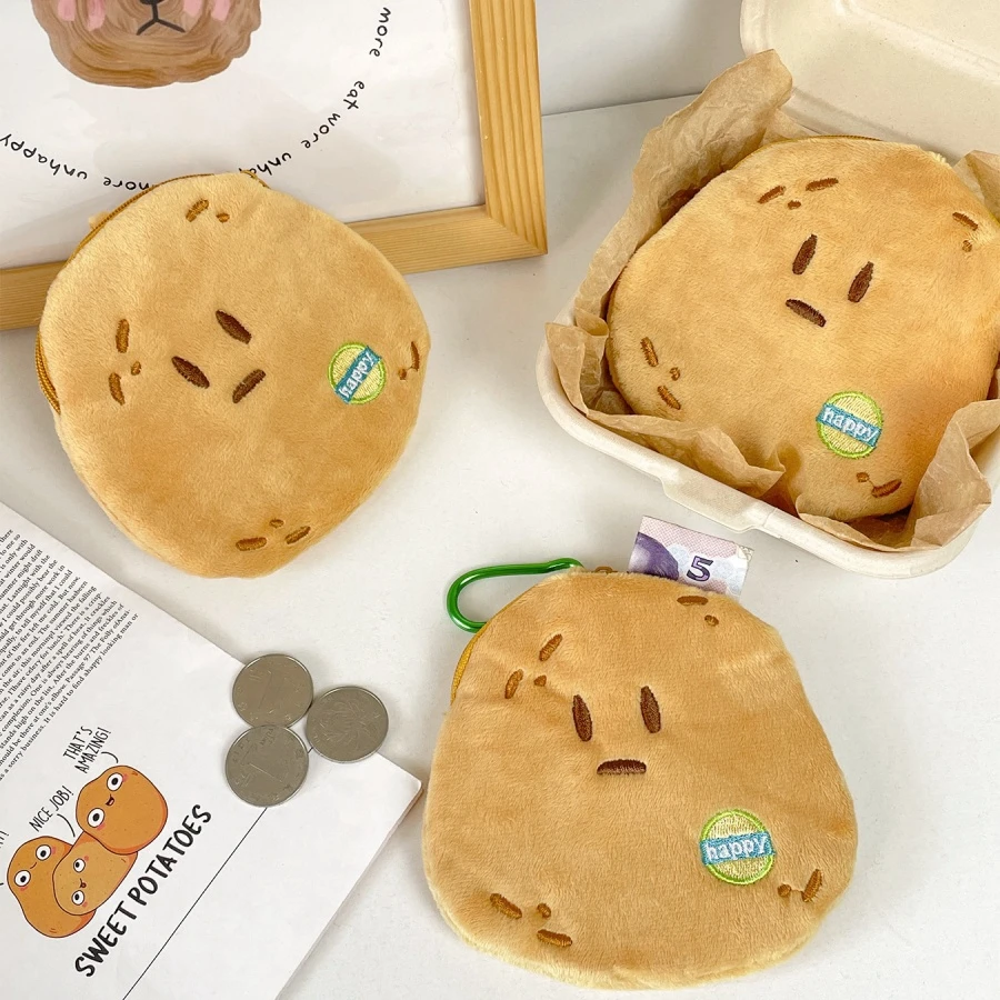kawaii potato coin purse, creative storage bag, funny money bag ...