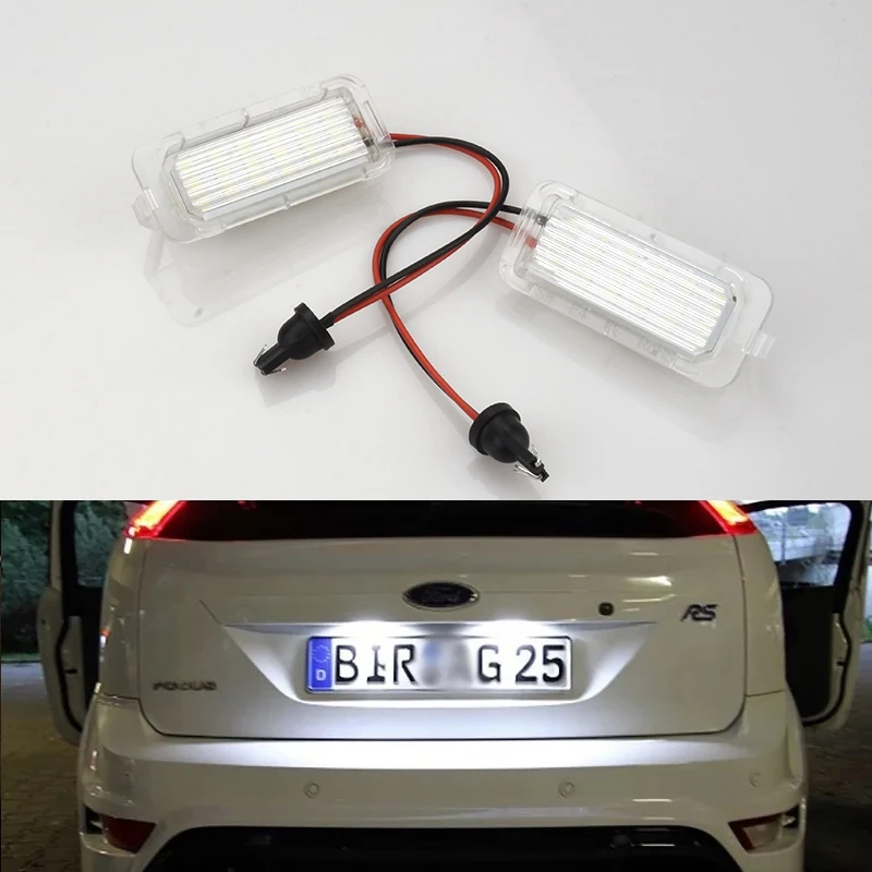 2PCS-Car-Canbus-LED-License-Number-Plate-Light-12V-White-For-Ford-Focus ...