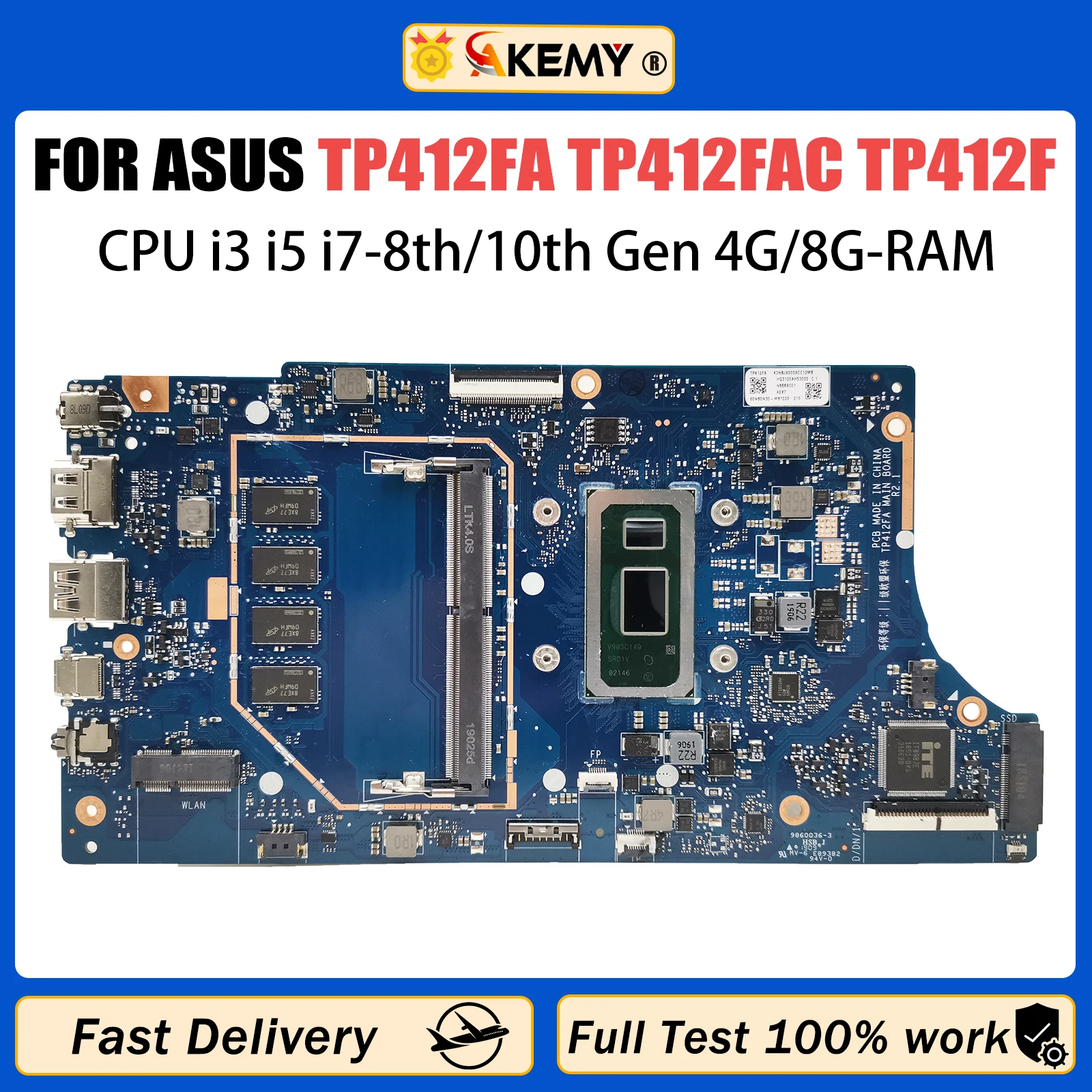 AKEMY-For-ASUS-VivoBook-Flip-14-TP412F-TP412FA-Laptop-Motherboard ...
